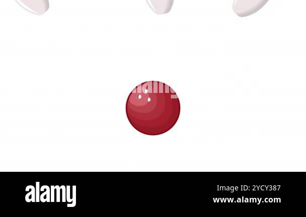 video animation of bowling ball and pins making a strike, on ...