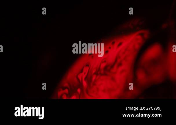 Red and black horror liquid background, bubbles in macro, connection of ...