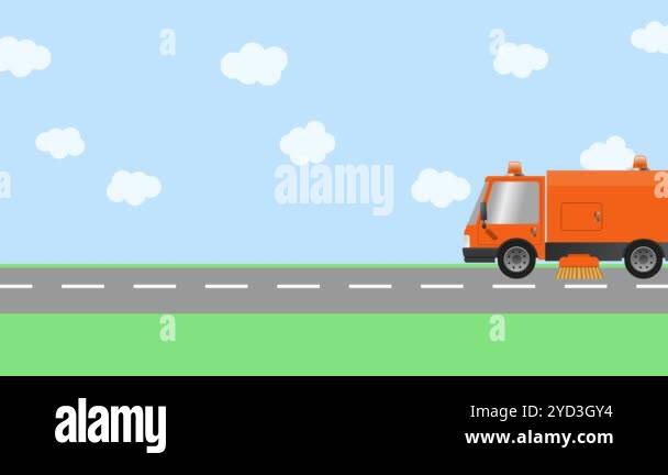 City street cleaning equipment modern street sweeper truck Stock Videos ...