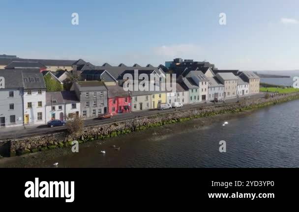 City of Galway Ireland aerial view over the Claddagh district ...