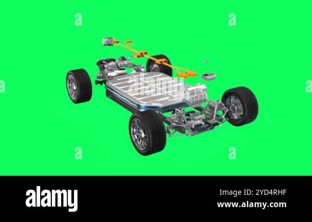 3d rendering exploded view of electric vehicle battery or pack of ...