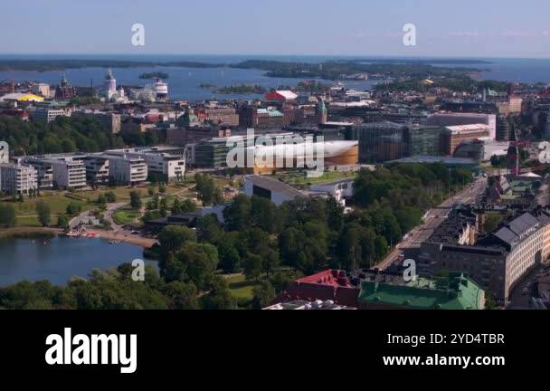 Helsinki city center features lush parks and the Baltic Sea, creating a ...