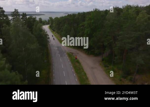 Aerial views highlight the stunning Swedish archipelago, featuring a ...