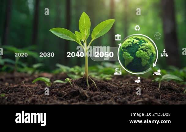 Ecology concept. 2050 year, Net zero and carbon neutral concept.Net ...