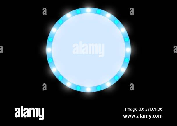 round light frame with flashing light frame animated background space ...