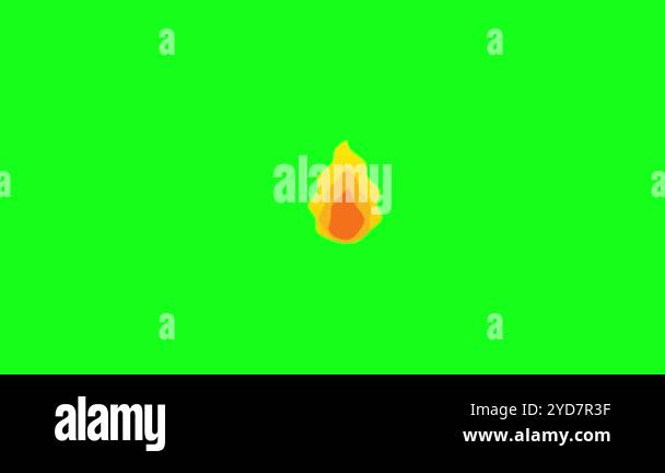fire, cartoon fire blazing green screen 4k looping animated 2d Stock ...