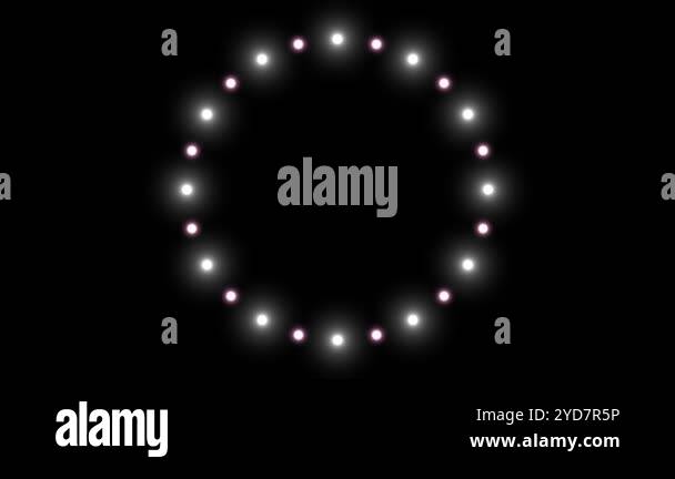 round light frame with flashing light frame animated background space ...