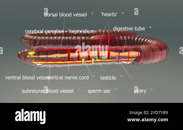The common earthworm features a segmented body, with a simple anatomy ...