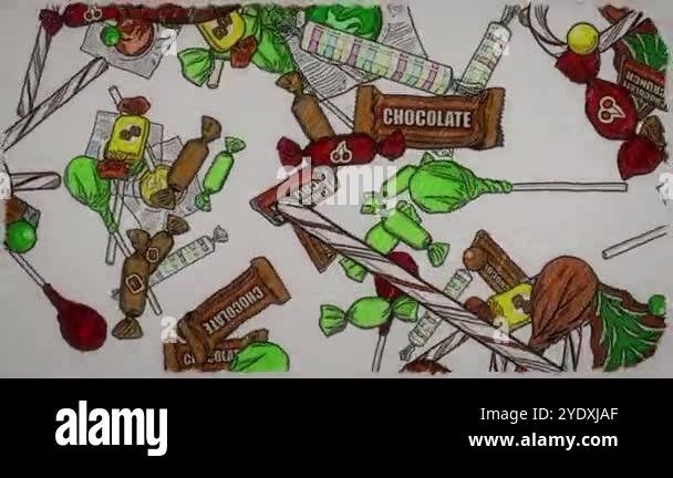 This animated Candy backdrop was hand drawn on photoshop and animated ...