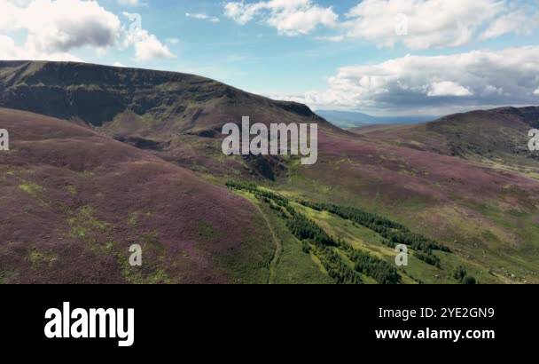 An aerial view of Lough Ouler from Tonelagee mountain. Mountain in the ...