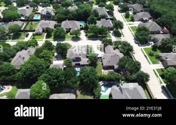 Peaceful quiet residential tree lined street row upscale two-story ...
