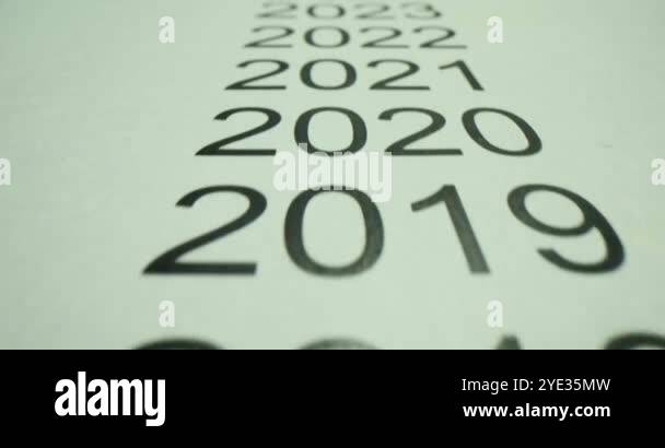 Numbers represent years with upcoming 2025 being outlined. Sheet ...