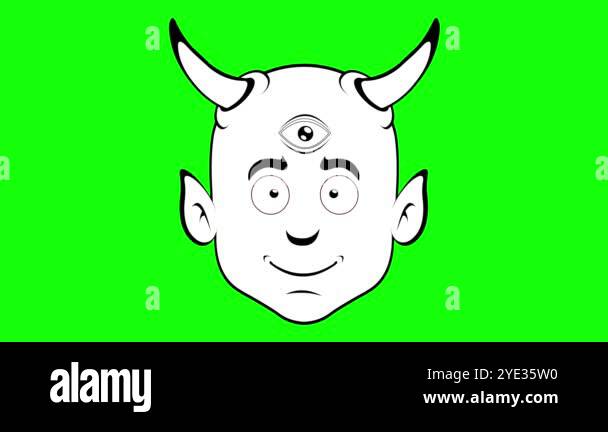 video drawing animation emoji face devil character cartoon illustration ...