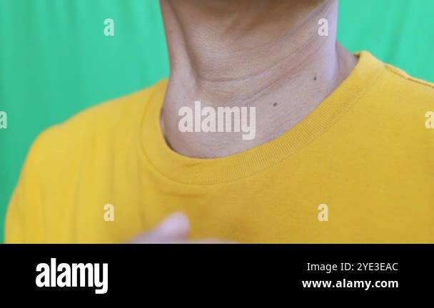 Thyroid gland inflammation at neck, goiter, throat cancer, sore throat ...