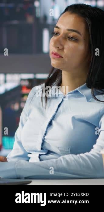 Vertical video Disconnected entrepreneur dealing with depersonalization ...