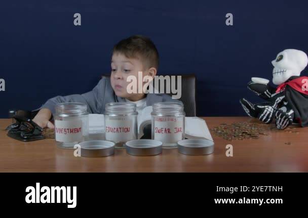 Savings and investments for kids. Child gets and idea, and put all his ...