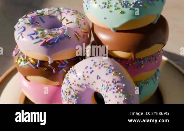 Round different donuts sprinkles Stock Videos & Footage - HD and 4K ...