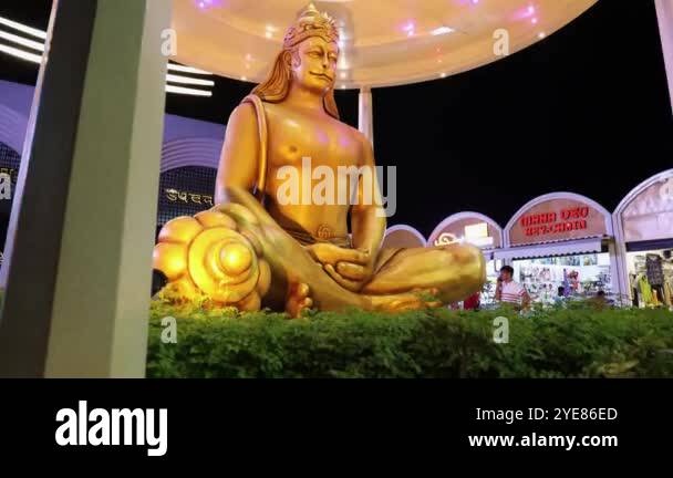 hindu god lord hanumana isolated statue with bright background video is ...