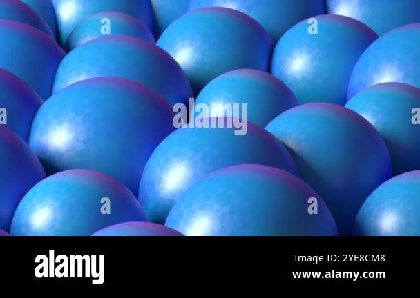 Dynamic 3D animation featuring blue spheres with polygonal textures ...