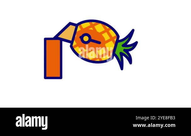 Looping Animation of a Paper Cutter Fruit character Design with sharp ...