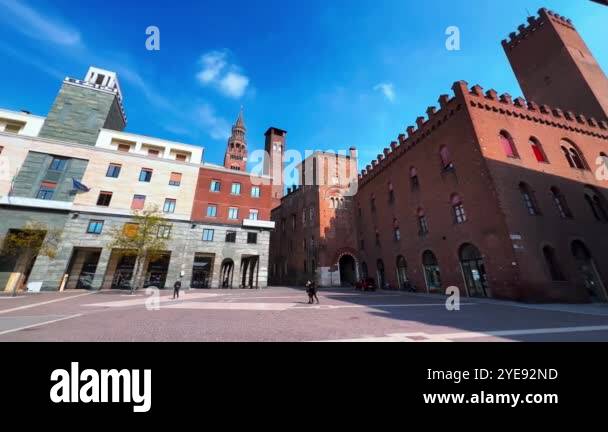 Panorama of Piazza Stradivari (Piazza Cavour) with historic and modern ...