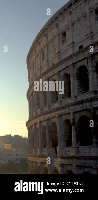 Rome Colosseum and crowded street of Rome , Italy . The Colosseum was ...