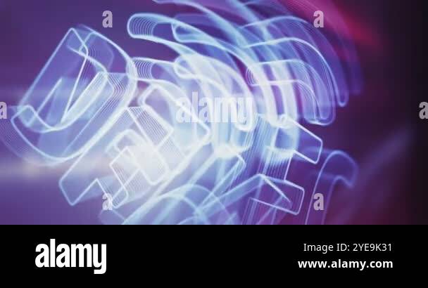 NFC wireless pay mobile phone payment symbol rotating on lights ...