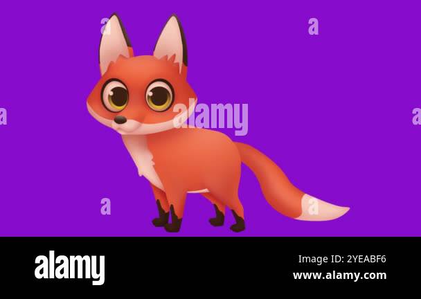 Cartoon cute wild fox. Minimal modern seamless motion design. Abstract ...