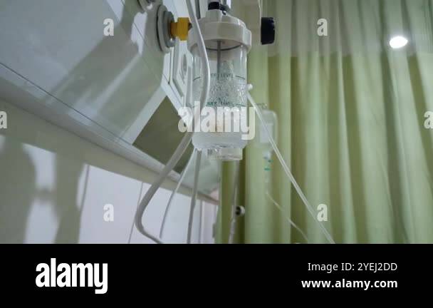 Set of IV fluid intravenous saline drip hospital room, Medical Concept ...