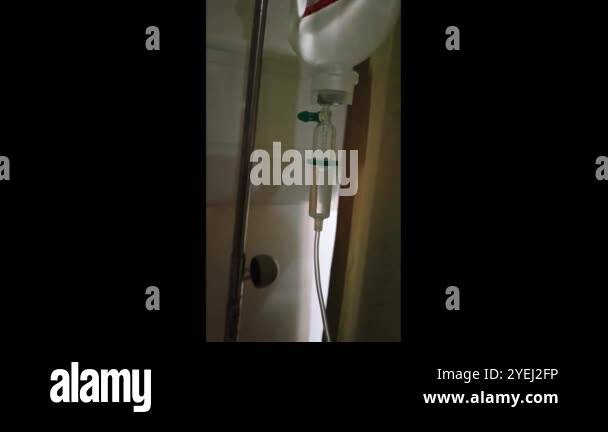 Set of IV fluid intravenous saline drip hospital room, Medical Concept ...