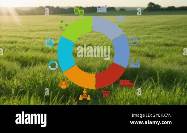 Circular economy phases diagram with icons.Circular economy concept for ...