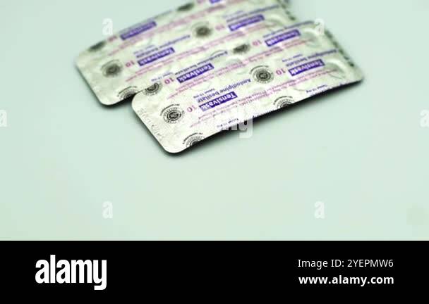 A clear shot of Tensivask tablets, a hypertension medicine containing ...