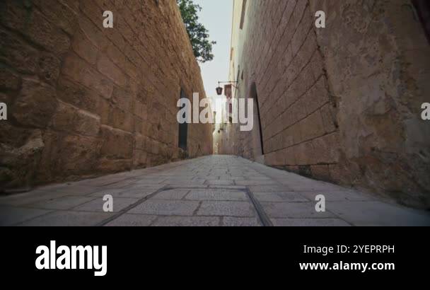 Enchanting Urban Landscape of Mdina Malta Featuring Charming Pedestrian ...