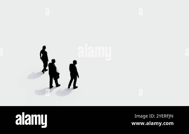 silhouette people walk on white background. silhouette black people ...