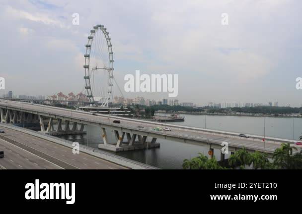 Singapore, 19 Oct 2024: Benjamin Sheares Bridge on Bayfront Ave, and ...