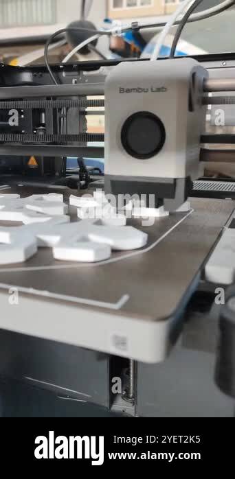 3D printer. 3D printer printing process close-up. 3D printer printing ...