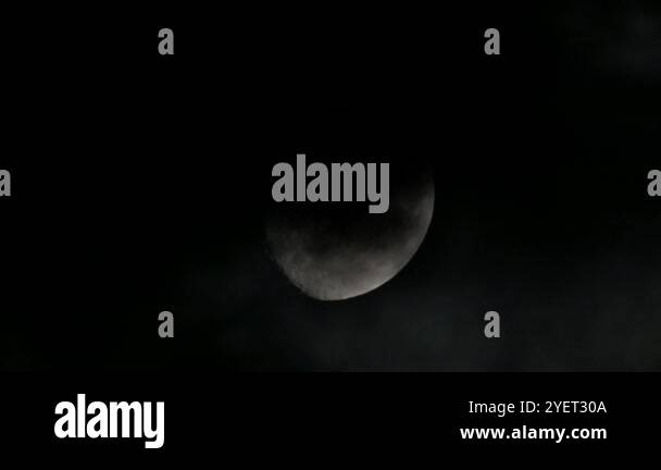 Moon With Clouds In The Night Sky. Concept of a spooky theme and ...