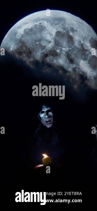 Halloween Horrors: Zombies Rise Under a Full Moon | 4K, 12-Bit Stock ...