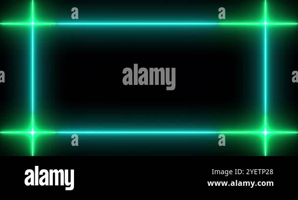 4K Neon Line with bright flashing on the black background. Bright ...