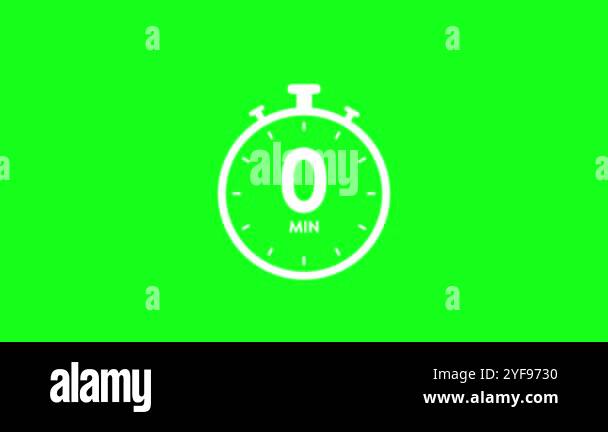 stopwatch icon green screen animated stopwatch icon 5 minutes to 60 ...