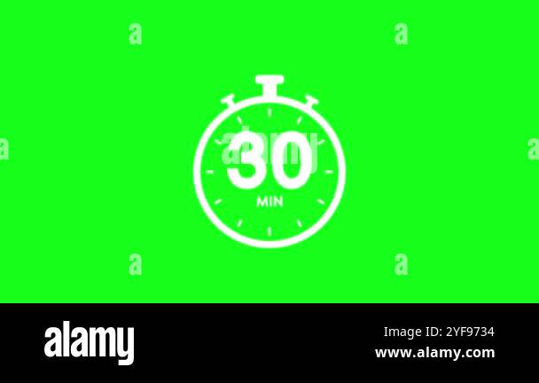 stopwatch icon green screen animated stopwatch icon 5 minutes to 60 ...