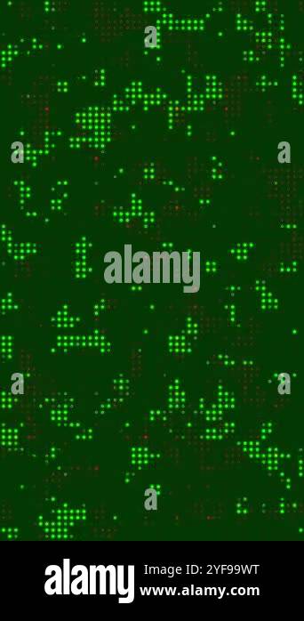 vertical green halftone dotted textured overlay motion abstract background, loop ready animation ...
