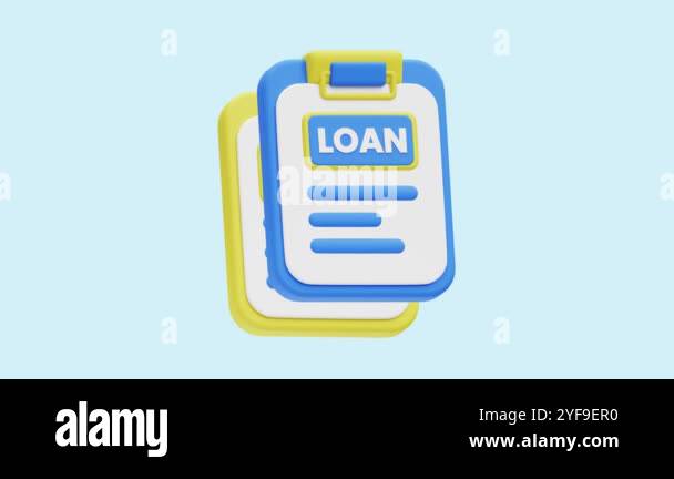 Loan Paper animated 3d icon. Great for business, technology, company ...