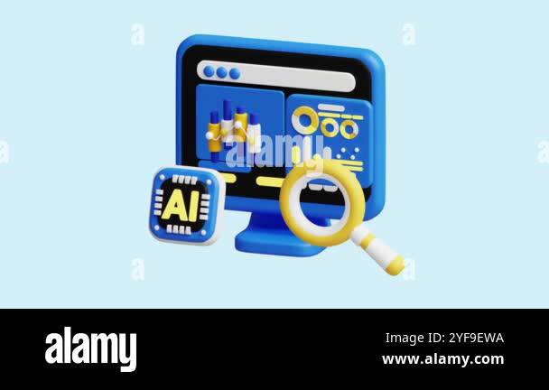 AI in Fraud Detection 3D Animated Concept. Ideal for businesses ...