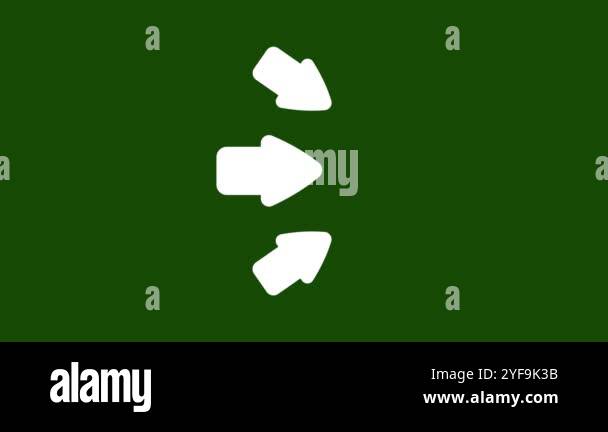 Set of simple cute arrows, handmade arrow symbol sign graphic animated video on green screen ...