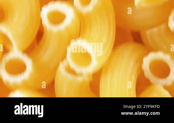 Uncooked Chifferi Rigati Pasta - Top View, Close-Up. Fat and Unhealthy ...