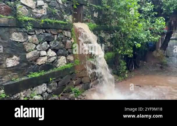 rainy season in south India. Monsoons in Goa and Kerala. Abundant water ...