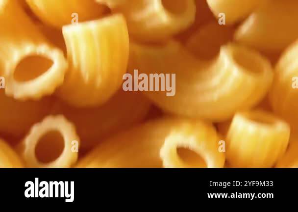 Uncooked Chifferi Rigati Pasta - Top View, Close-Up. Fat and Unhealthy ...