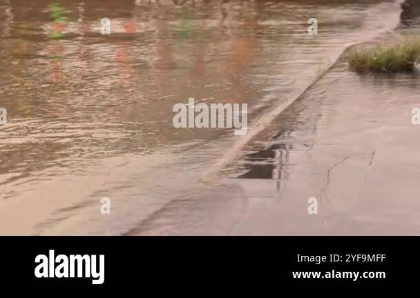 High water levels after the typhoon: bodies of water overflow onto the ...