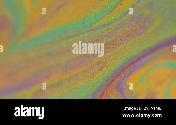 Liquid glitter mix. Marble paint. Blur orange purple green color ...